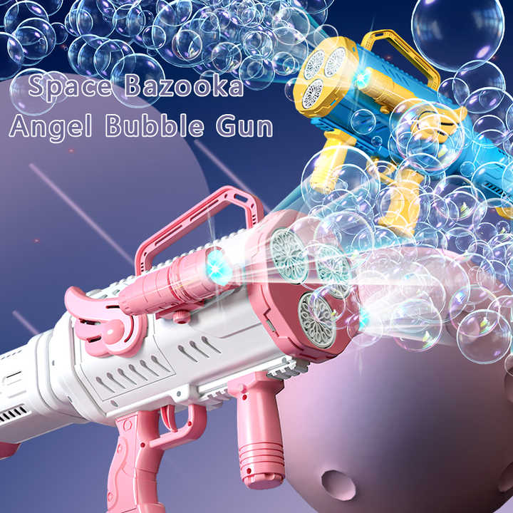 Unisex Light-Up 36-Hole Bazooka Battery 360 Degree Rotating Bubble ...