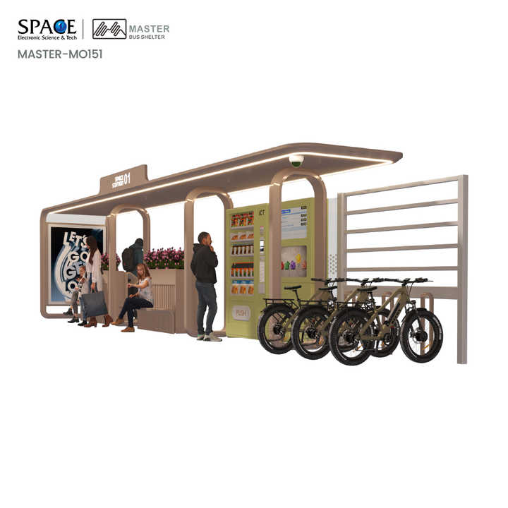 High Design Custom Rectangle Shape Aluminum Frame LED Bus Shelter Urban ...
