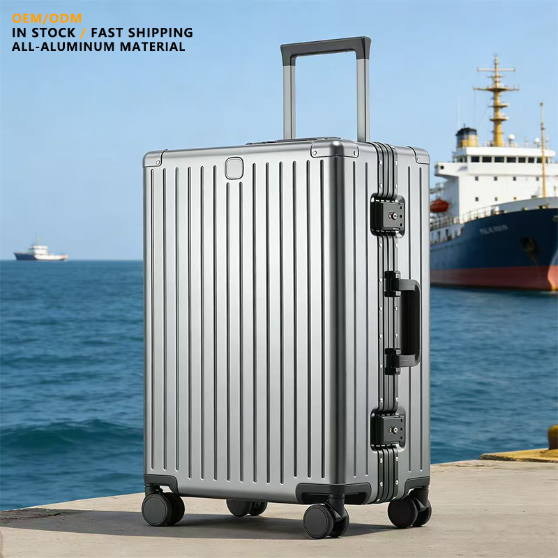 Premium Luxury Business Aluminum Luggage 20"-29" TSA Lock Brake Spinner ...