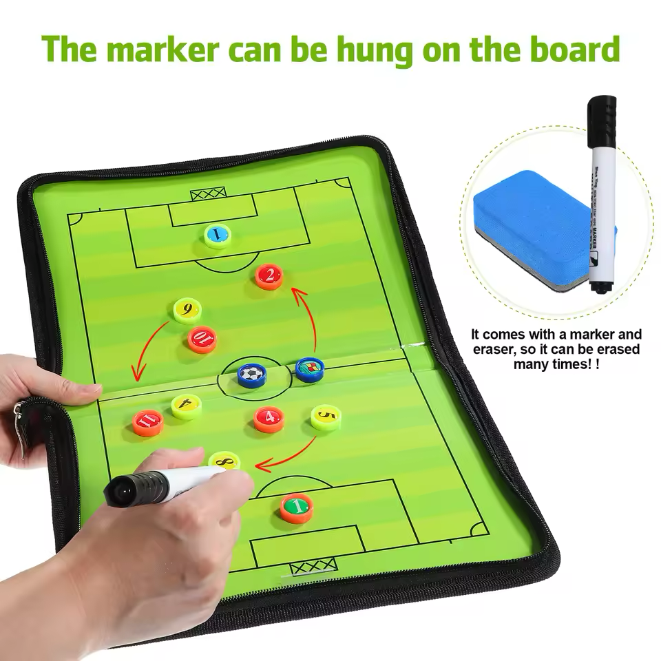 Foldable Magnetic Football Tactic Board Soccer Coach Tactics Folder ...