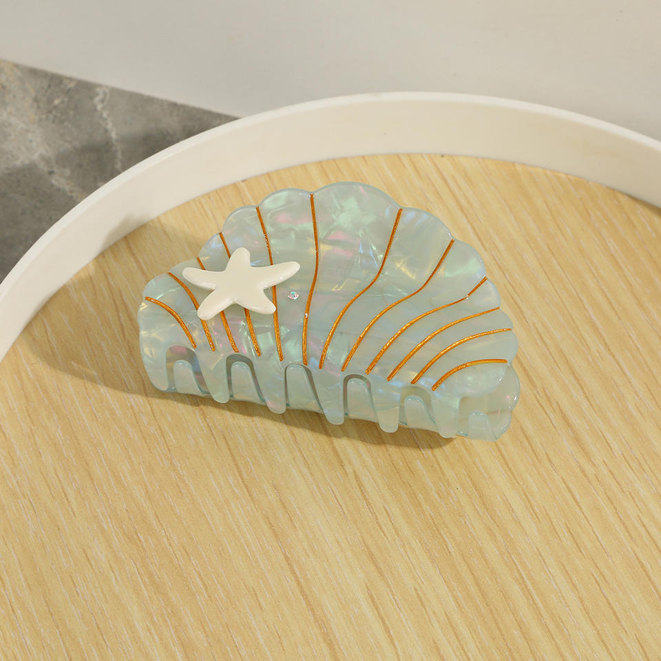 YHJ Summer Ocean Series Dreamy Shell Starfish Acetate Claw Clip Sweet ...