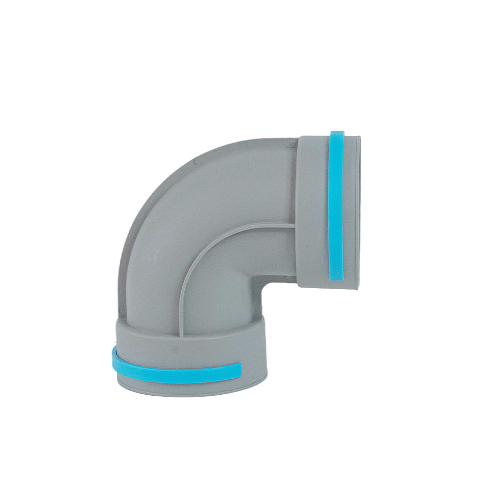 DN75 Gray PE Pipe Elbow for HVAC System Fresh Air Chinese Design Style ...