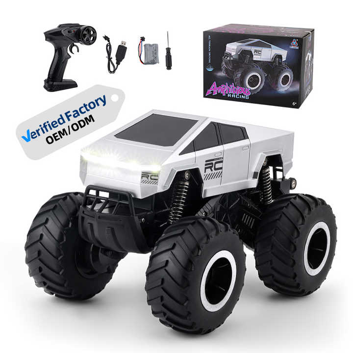 1/16 RC Amphibious Off-Road Vehicle Toy 2.4G Big Wheels Remote Control 360 Rotation Driving ...
