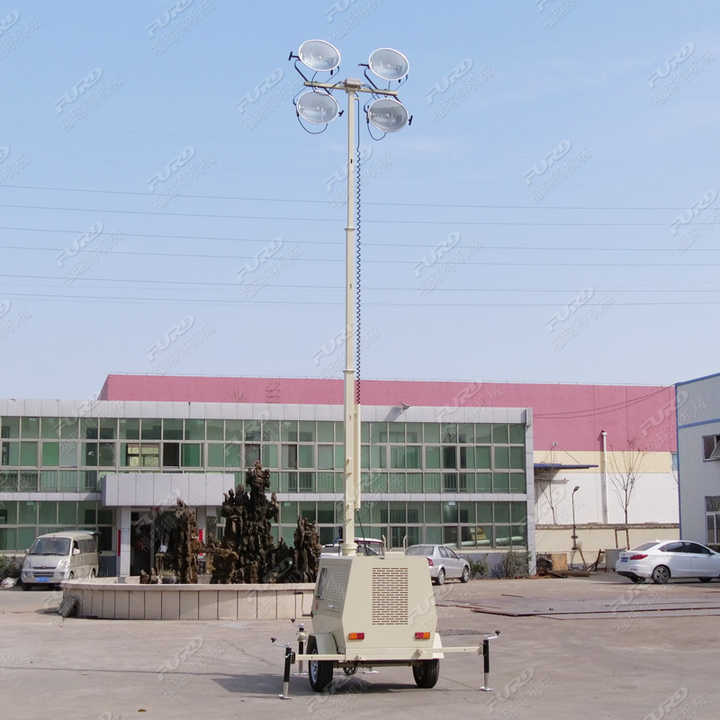 9M Diesel Engine 4x1000W Mobile Light Towers Telescopic Mast Portable ...