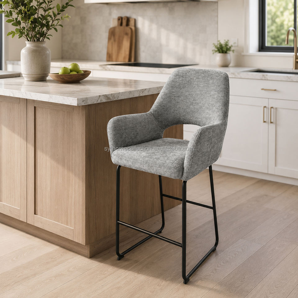 Creative Leisure Backrest Armrests Bar Chair with Nordic Modern Design ...