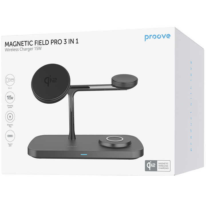 Proove Wireless Charger Magnetic Field Pro 3in1 Qi2 - Fast Charging ...