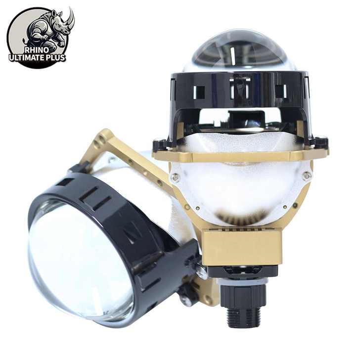RHINO T3JW Dual Color 6500k 4000k Bi Led Laser Projector Headlights H4 ...