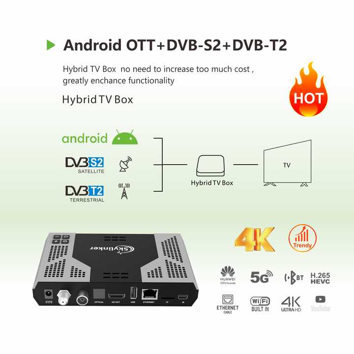 Z8 Plus Hybrid TV Box Android 4k OTT DVB S2+T2 Combo 5G WiFi H.265 10 ...