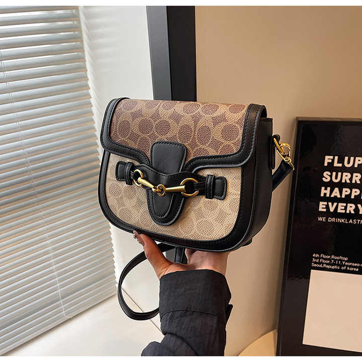 Women's Bag 2024 New Letter Fashion Saddle Bag with Foreign Style Cross ...