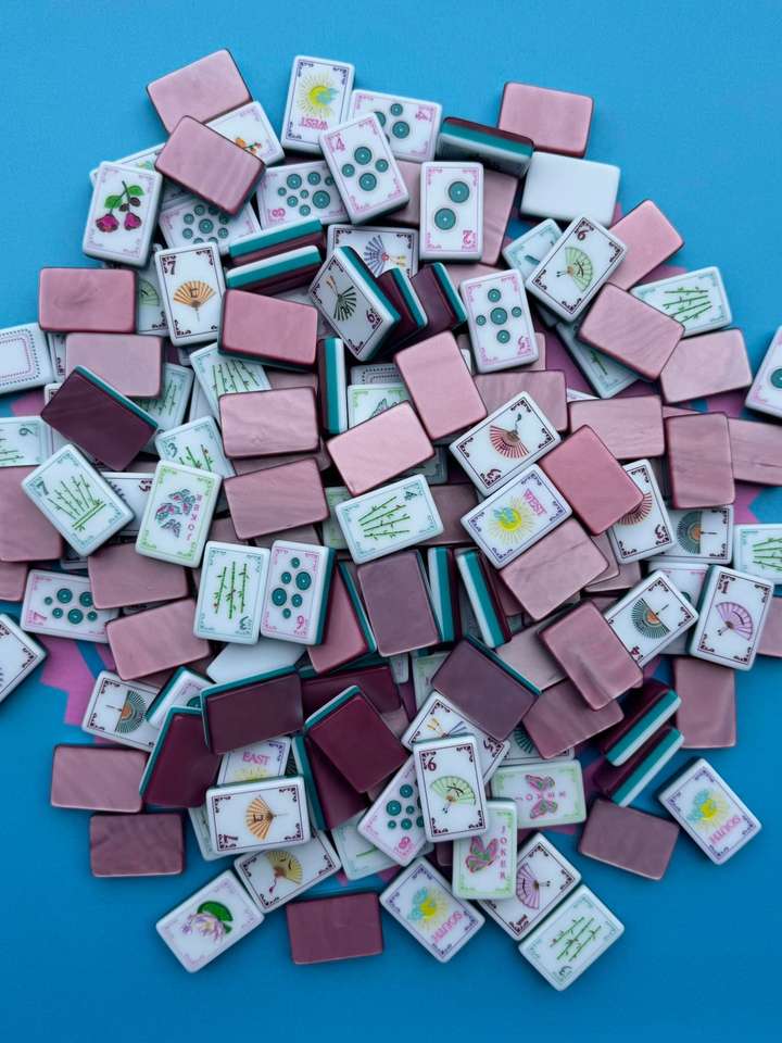 Glossy Pink Purple Sandwich Acrylic American Mahjong Set Custom Vintage ...