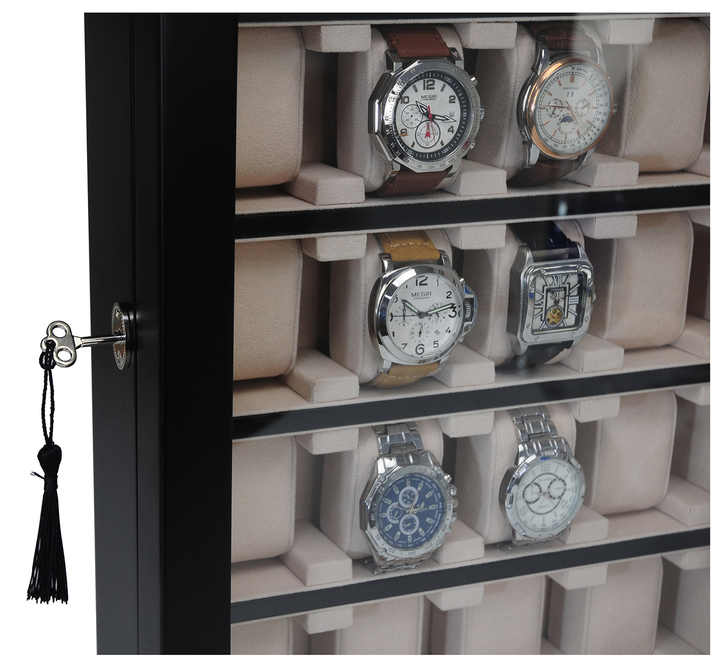 Vertical Wall Hanging Watch Box - 20 Slots Display & Storage