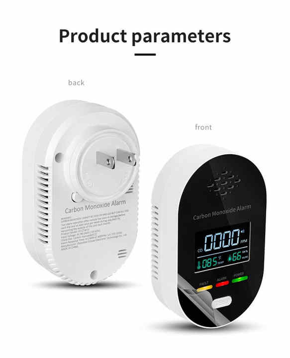 Plug in Carbon Monoxide Detector with Temperature/humidity Sensor