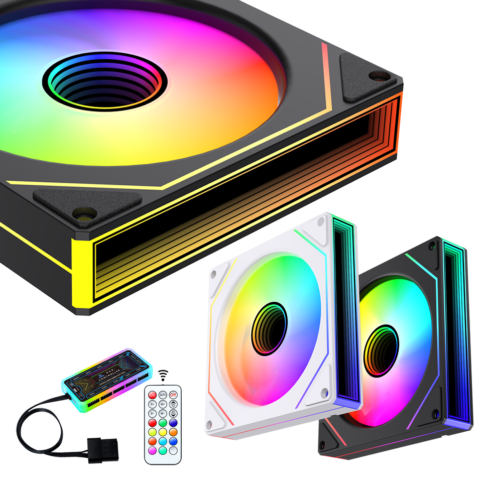 LOVINGCOOL 2025 New Design Factory OEM RGB Fan 120mm Pc Case ATX Fans ...