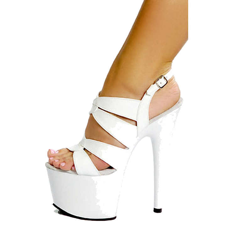 White Thin Heel 17cm - Fashionable High Heels for Parties