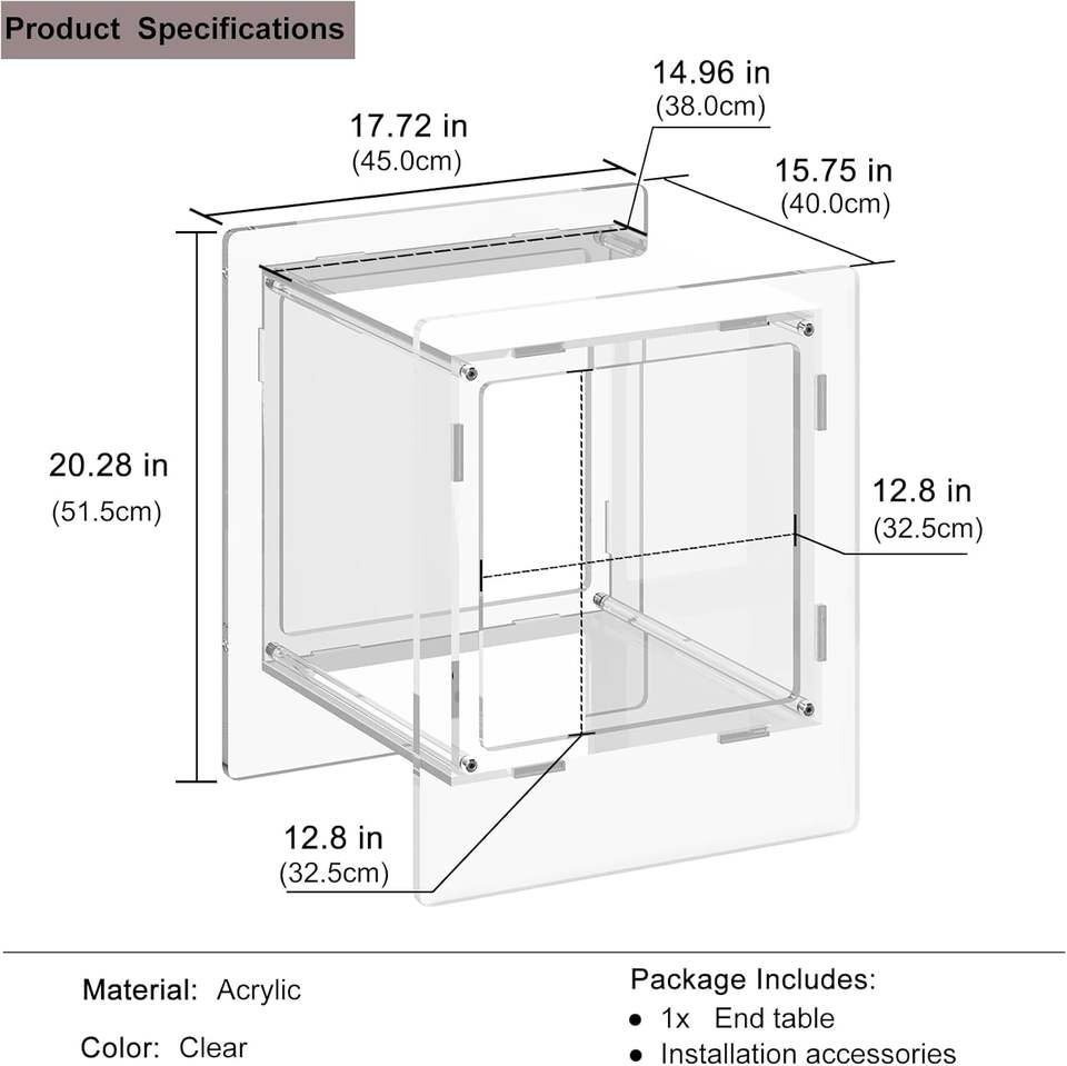 Transparent Acrylic Side Table, Modern Minimalist Living Room Shelf ...