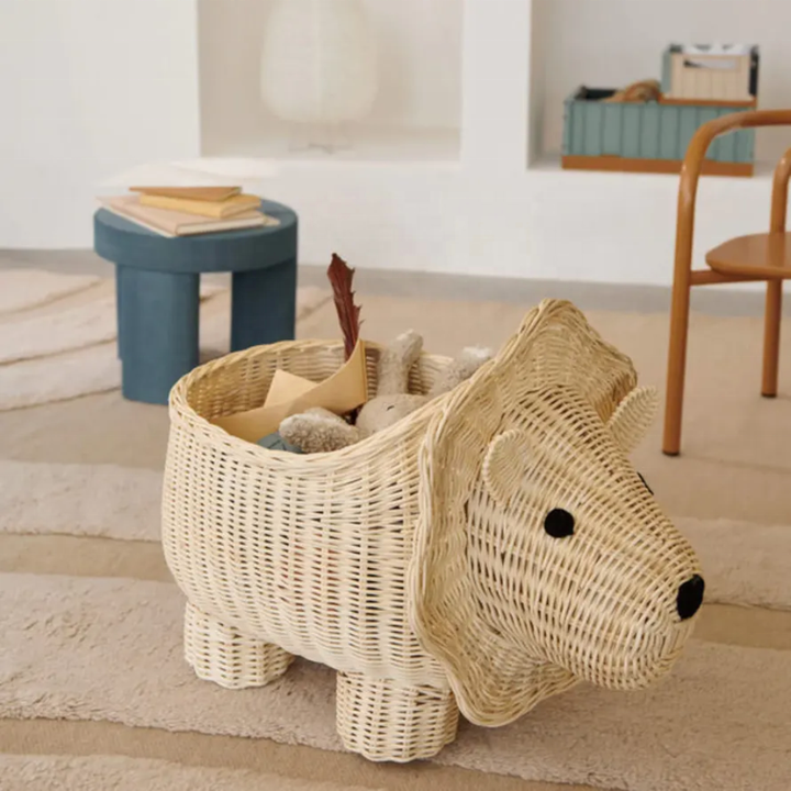 Animal Shaped Storage Baskets - Handwoven Rattan Fun