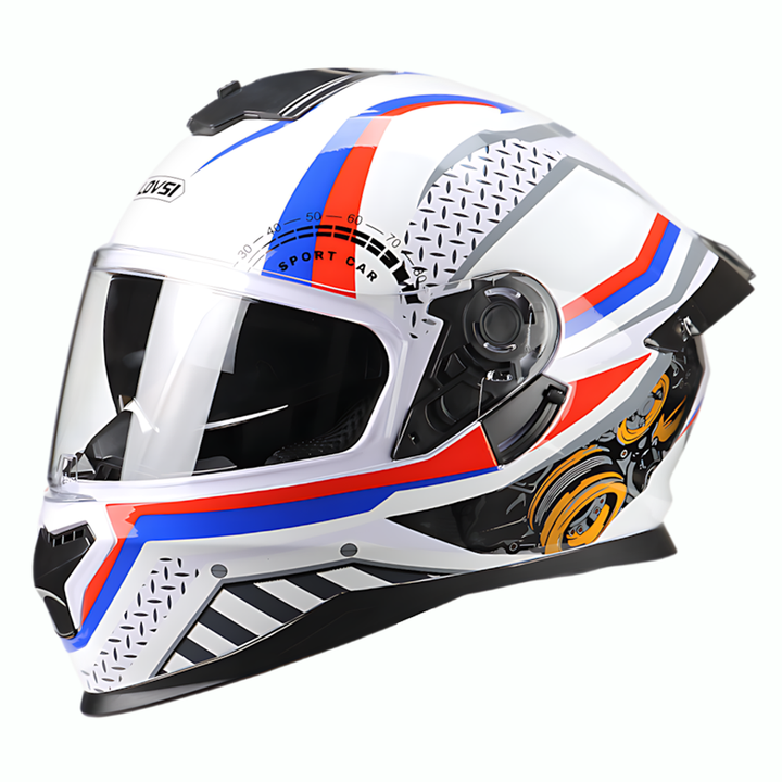 grey DOT certified winter motorcycle helmet double lens electric ...