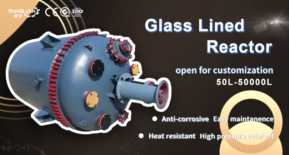 Glass-lined pressure reactor-3000L industrial continuous stirred reactor