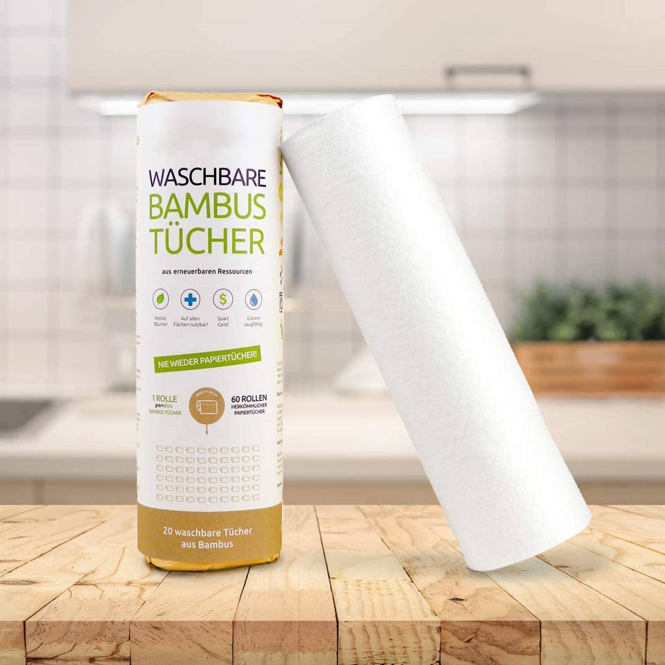 20 Count Bamboo Paper Towels Germany Eco Friendly Natural Biodegradable ...