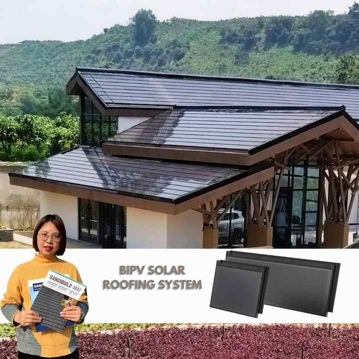 BIPV Roofing System - Solar Shingle Roof Tiles by SANGOBUILD