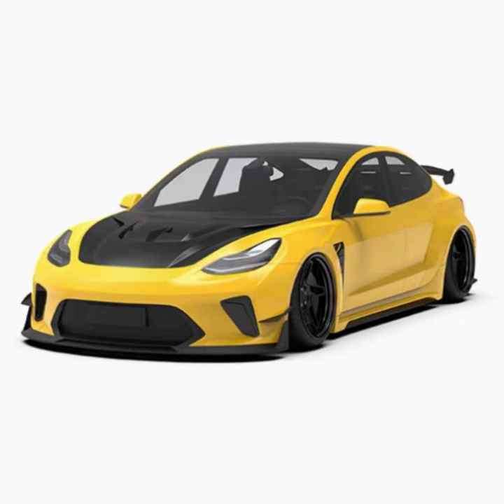 Hacker Style Wide Body Kit Front Bumper Rear Bumper Side Skirts Engine ...