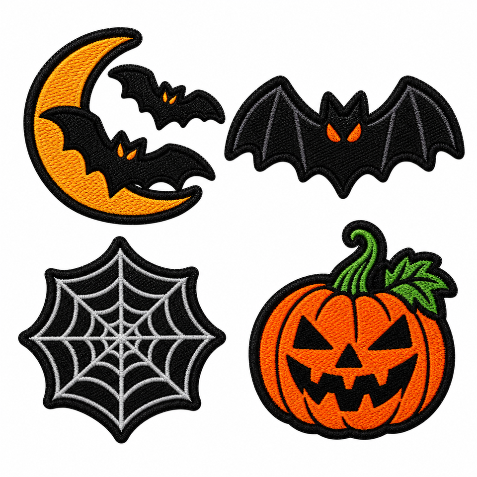 Hot Selling Halloween Custom Design Boo Bat Hat Embroidered Patches ...