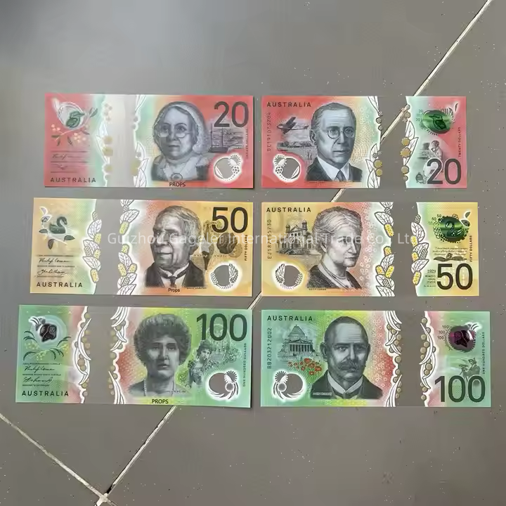 AUD Australian Prop Money with Clear Polymer 20 50 100 Dollar Notes ...