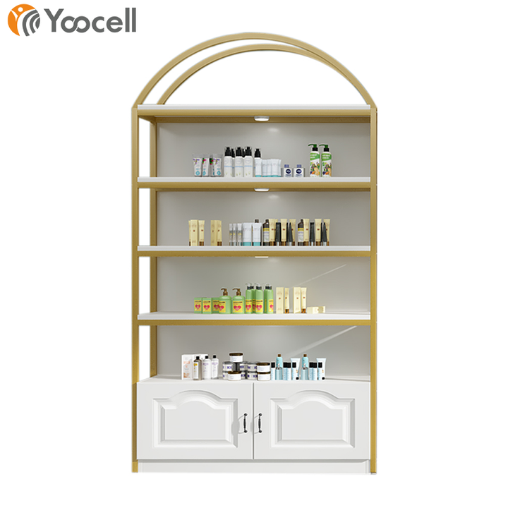 Gold Frame Yoocell Salon Beauty Product Display Shelf - Modern Storage ...
