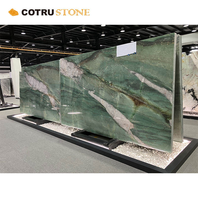 Luxury Emerald Green Marble Slab - Polished Calcite for Modern Interior ...
