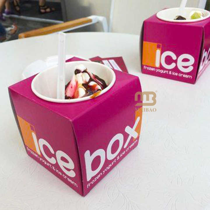 Custom Frozen Yogurt Packaging Box Disposable Cups for Ice Cream Fruit ...