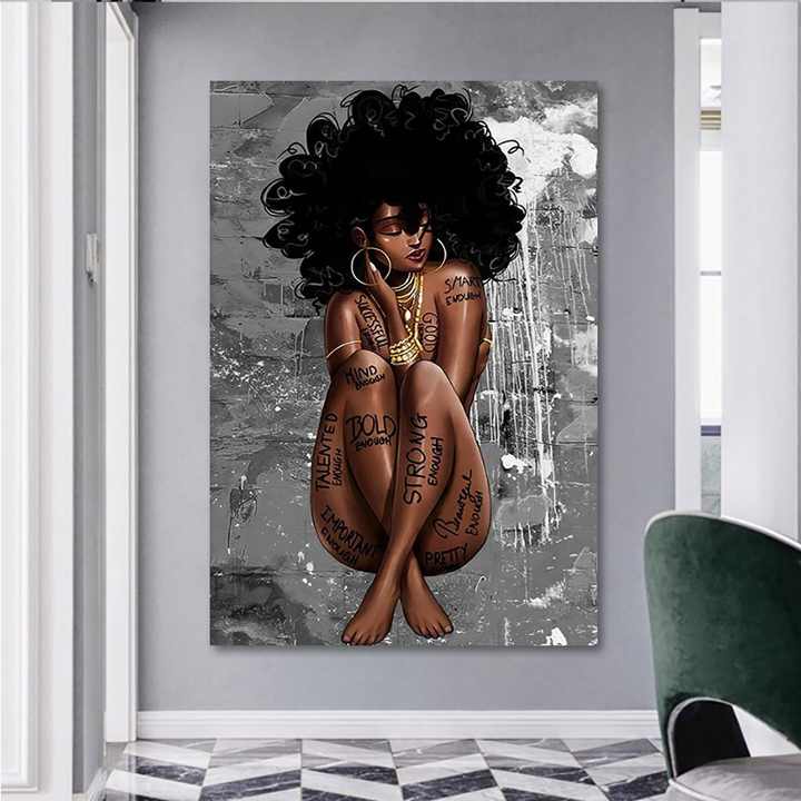 Black Queen Poster - Elegant African American Wall Art