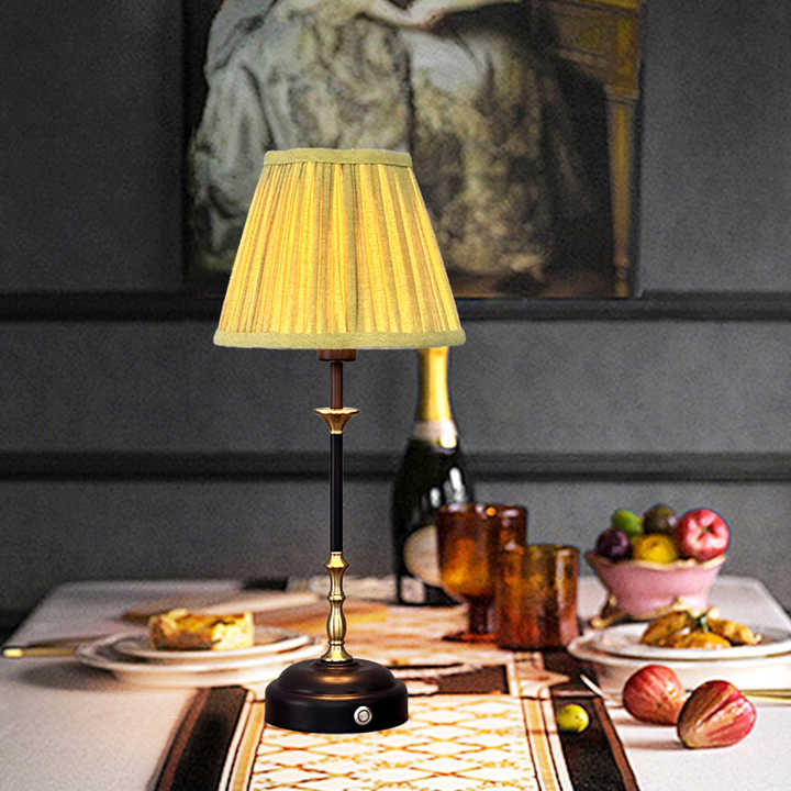 Modern Rechargeable LED Desk Lamp Fabric Cordless Dining Table Lamp ...