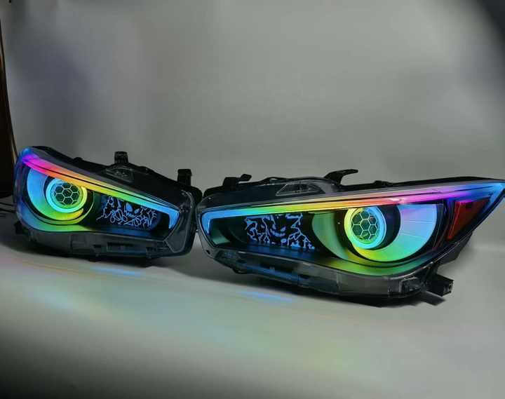 For Infiniti Q50 LED Headlights Venom Series RGB Modified Headlights ...