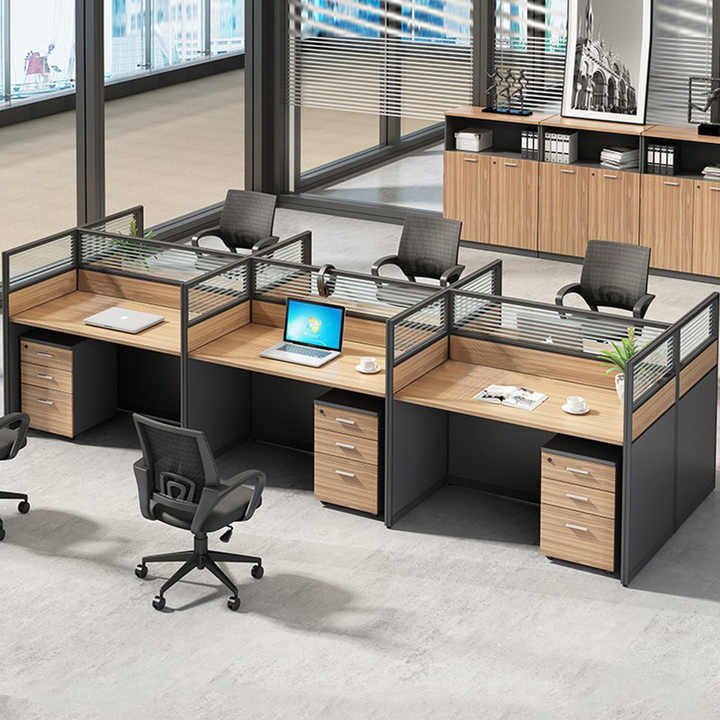 Modern Wooden Multi-Person Workstation Desk Office Furniture Extendable ...