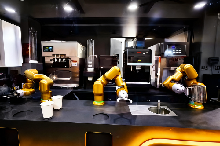 Coffee Making Robot AI Coffee Robot Robotic Coffee Kiosk Barista Robot ...