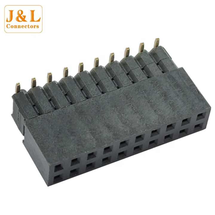 0.8mm Pitch 2x10 Pin 20 Circuits Male Header SMT Right Angle