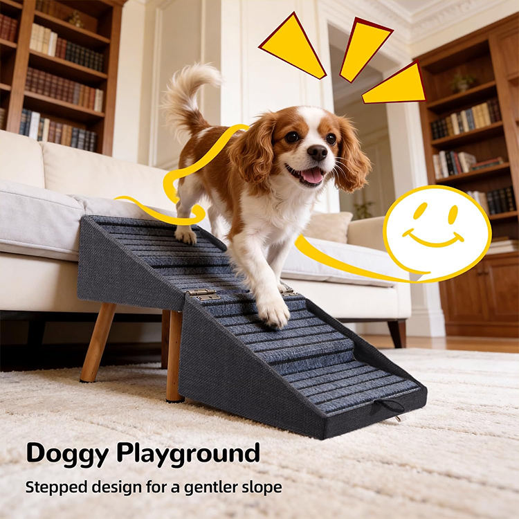 Multifunction Wooden Pets Ladder Folding Pet Stairs Chairs Adjustable ...