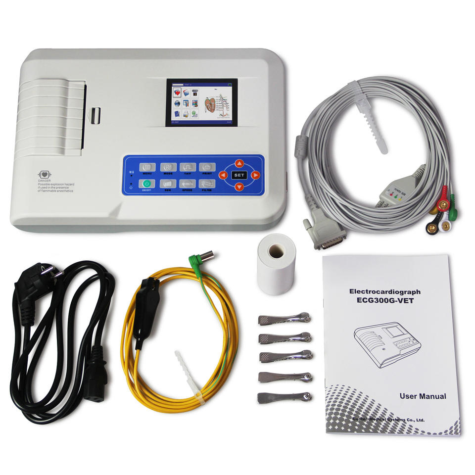 Customized Portable Veterinary Three-channel Pet ECG Machine for Cats ...