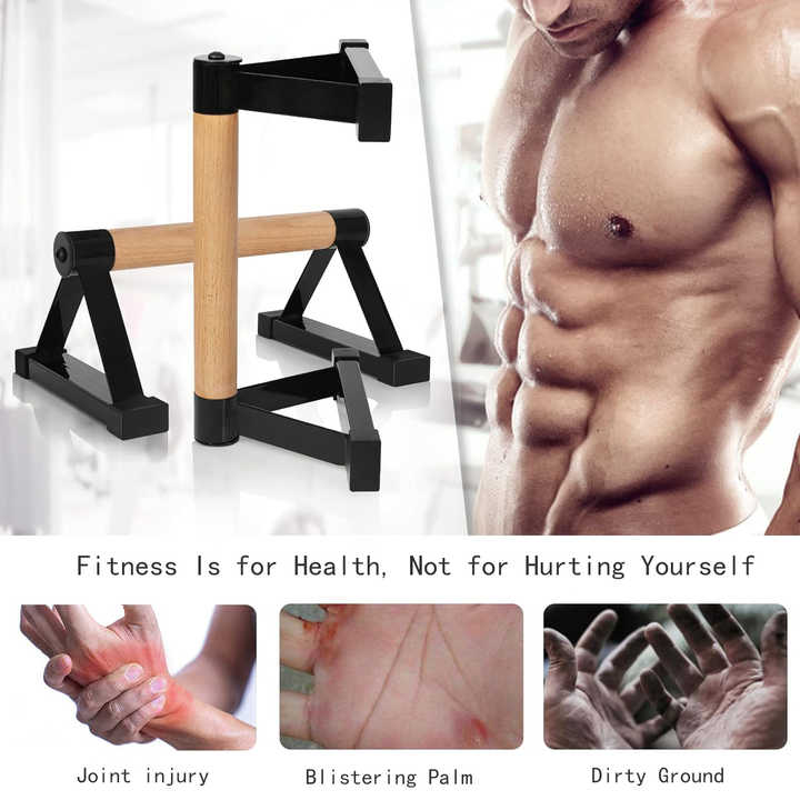 Anti-slip Handstand Bars for Calisthenics Fitness Wood Push up Bars ...