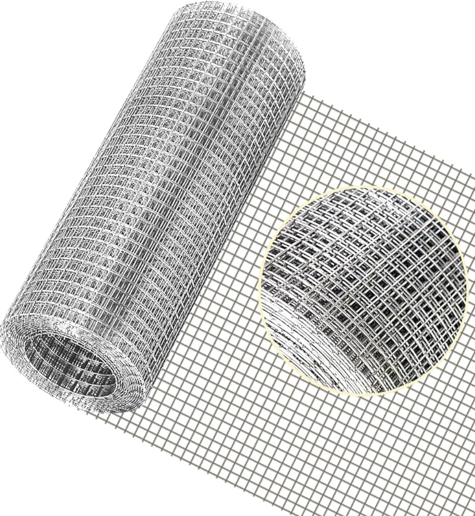 Anti Rust Electro Galvanized Welded Mesh Roll 1/2 1 Inch Opening Plain ...