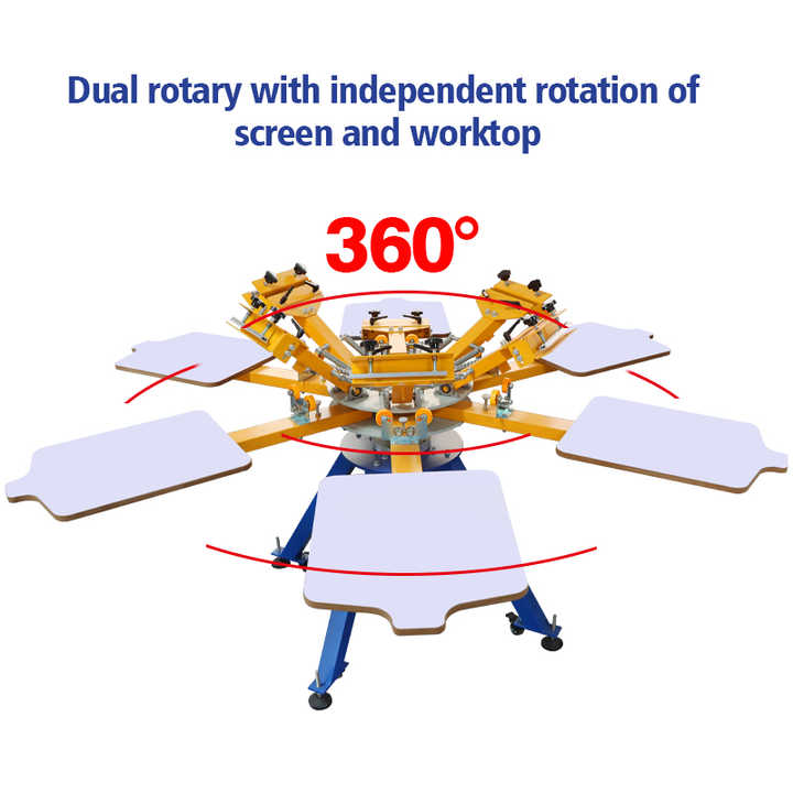 Manual Screen Printing Kits 6 Color Screen Printer for logo Printing ...