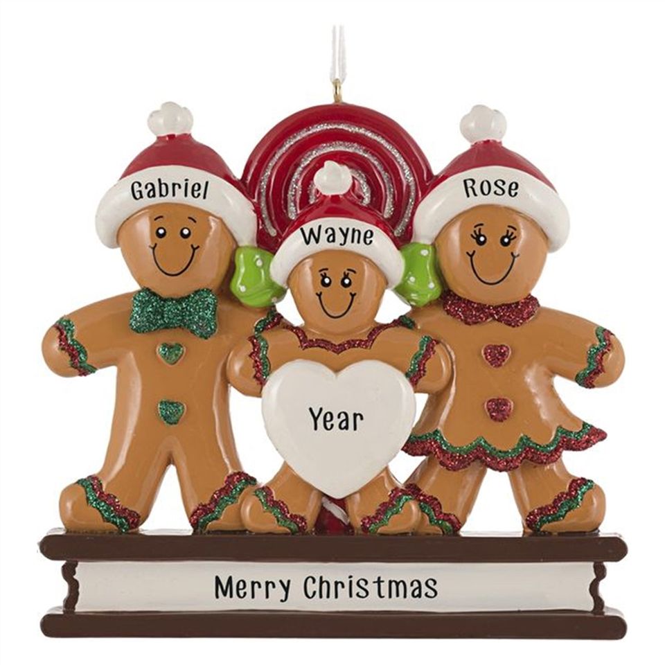 Wholesale Customizable Resin Gingerbread Family Charm Christmas ...