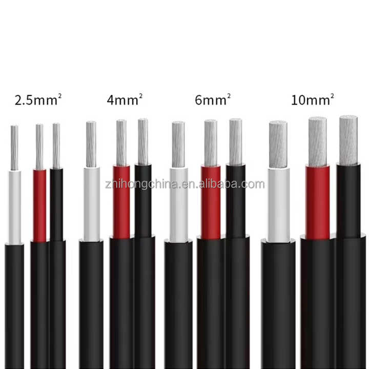 4mm2 6mm2 10mm2 16mm2 H1z2z2-k 1500V Tinned Copper Dc Pv Photovoltaic ...