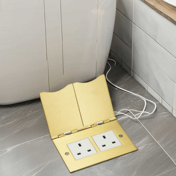 Copper Alloy Floor-Mounted Socket Outlet Switch Rated Current 16A/10A ...
