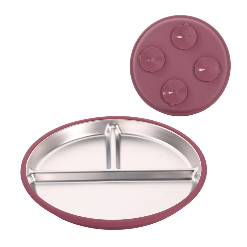 304 Stainless Steel Silicone Cover Baby Feeding Children Bowl Food ...