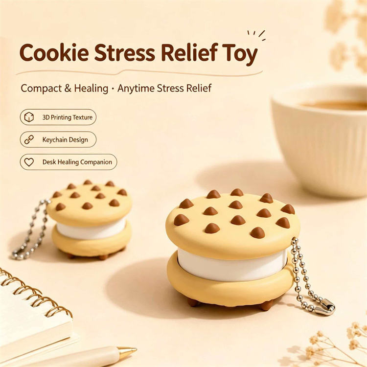 3D Printed Dessert Clicker Keychain Creative Chocolate Button Fidget ...