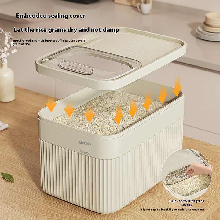 Kitchen Rice Dispenser Transparent Rice Storage Box Moisture-proof and ...