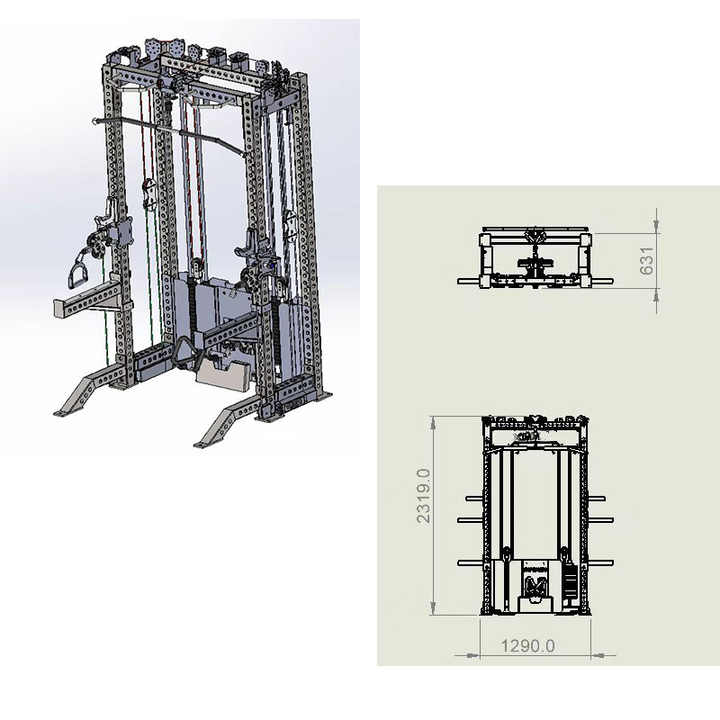 Cable Functional Trainer - High and Low Row Combo Power Rack