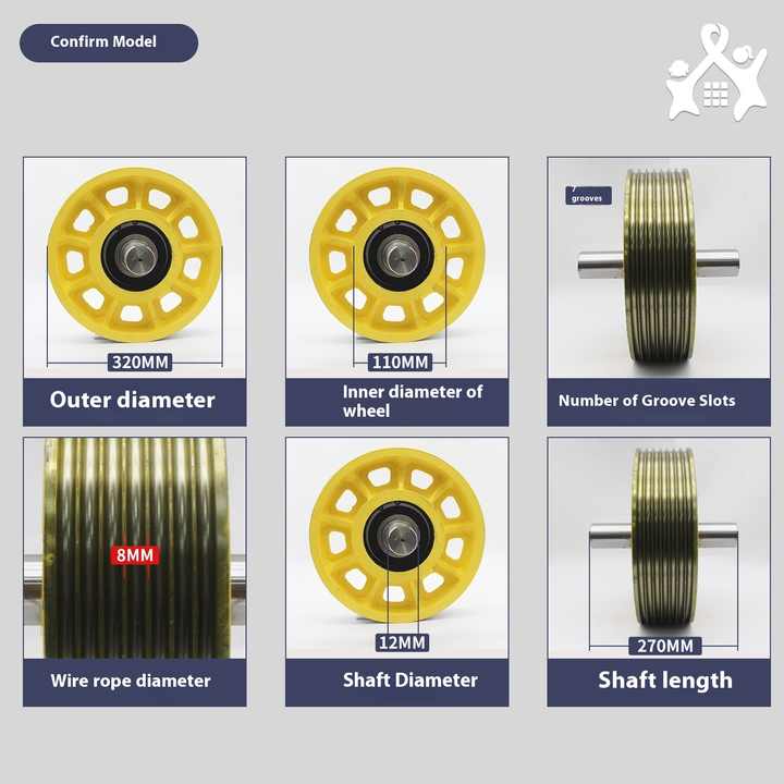 Modern Design Steel Wire Rope Traction Wheel 320*110*7*8 Counterweight ...