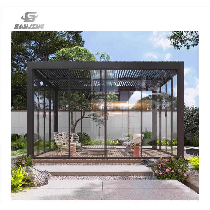Luxury Outdoor Louver Sun Awnings Patio Terrace Canopy Waterproof ...